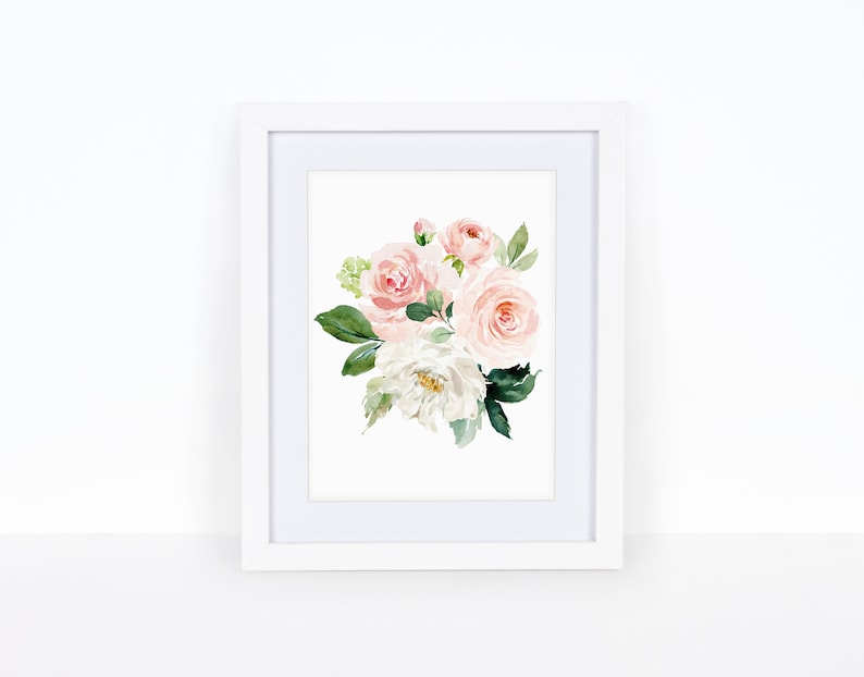 Blush Pink Floral Wall Art Isnt She Lovely Printable Etsy