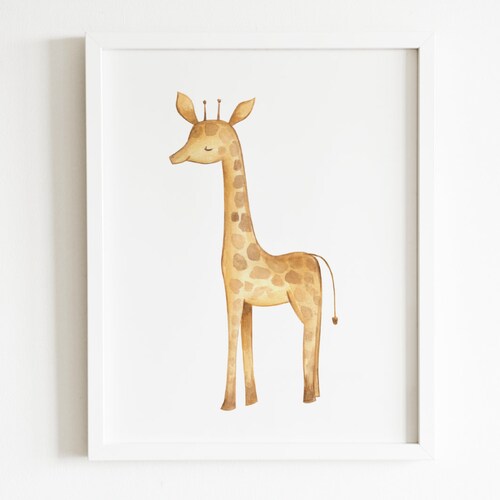 Boho Giraffe Nursery Decor Wall Art Printable Digital Prints - Etsy