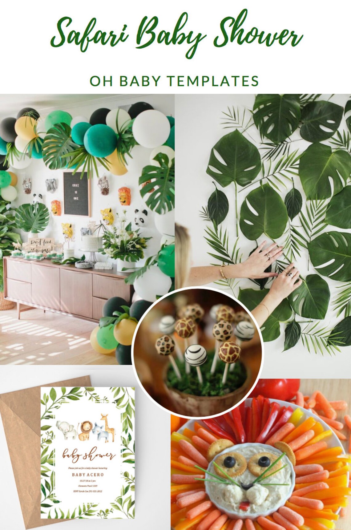 Safari Baby Shower Invitation Template Jungle Baby Shower - Etsy