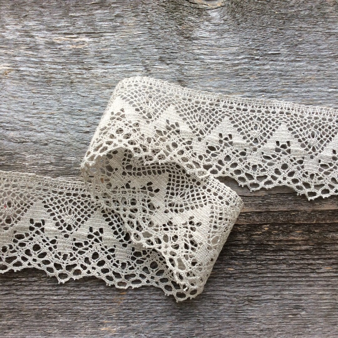 Gray Linen Lace Trim Natural Linen Decor for Sewing DIY Pure Linen Lace ...