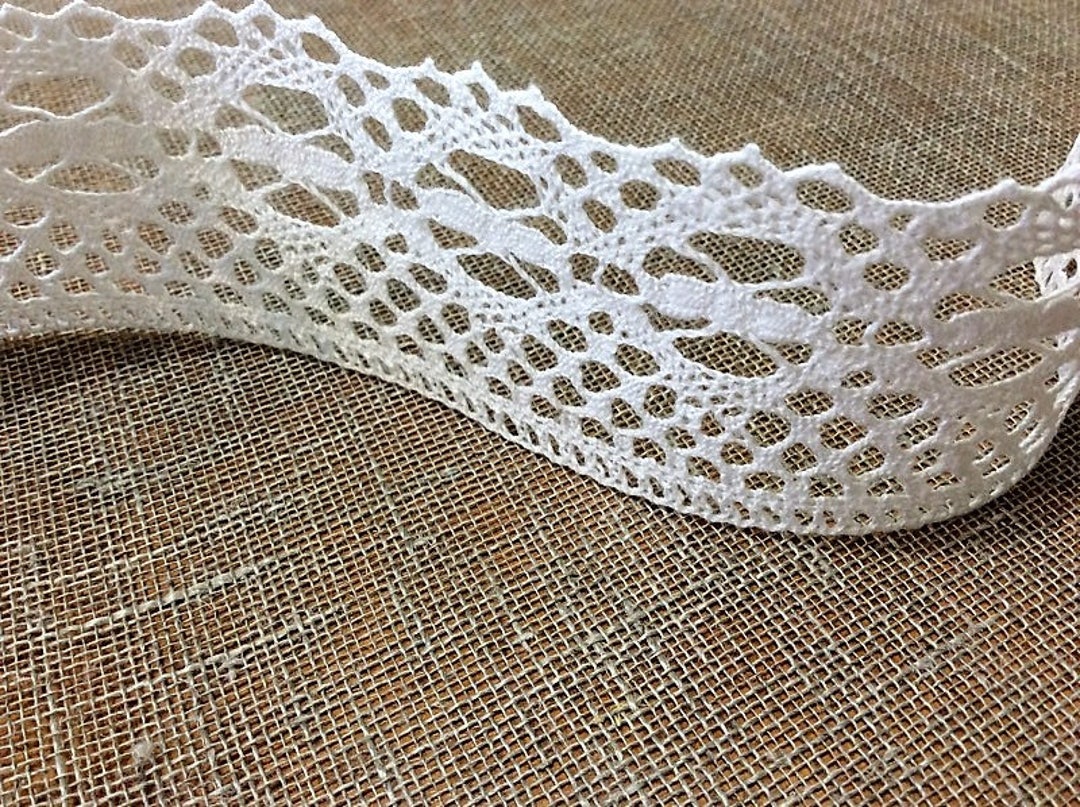 White Linen Lace by the Yard Rustic Lace Linen Dress Supplies Curtains ...