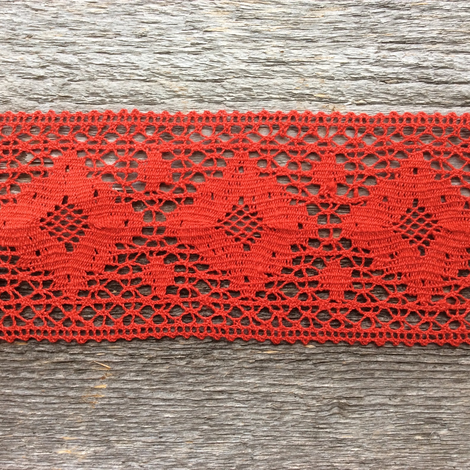 Red Linen Lace by the Yards Natural Linen Lace for Sewing Rustic Linen ...