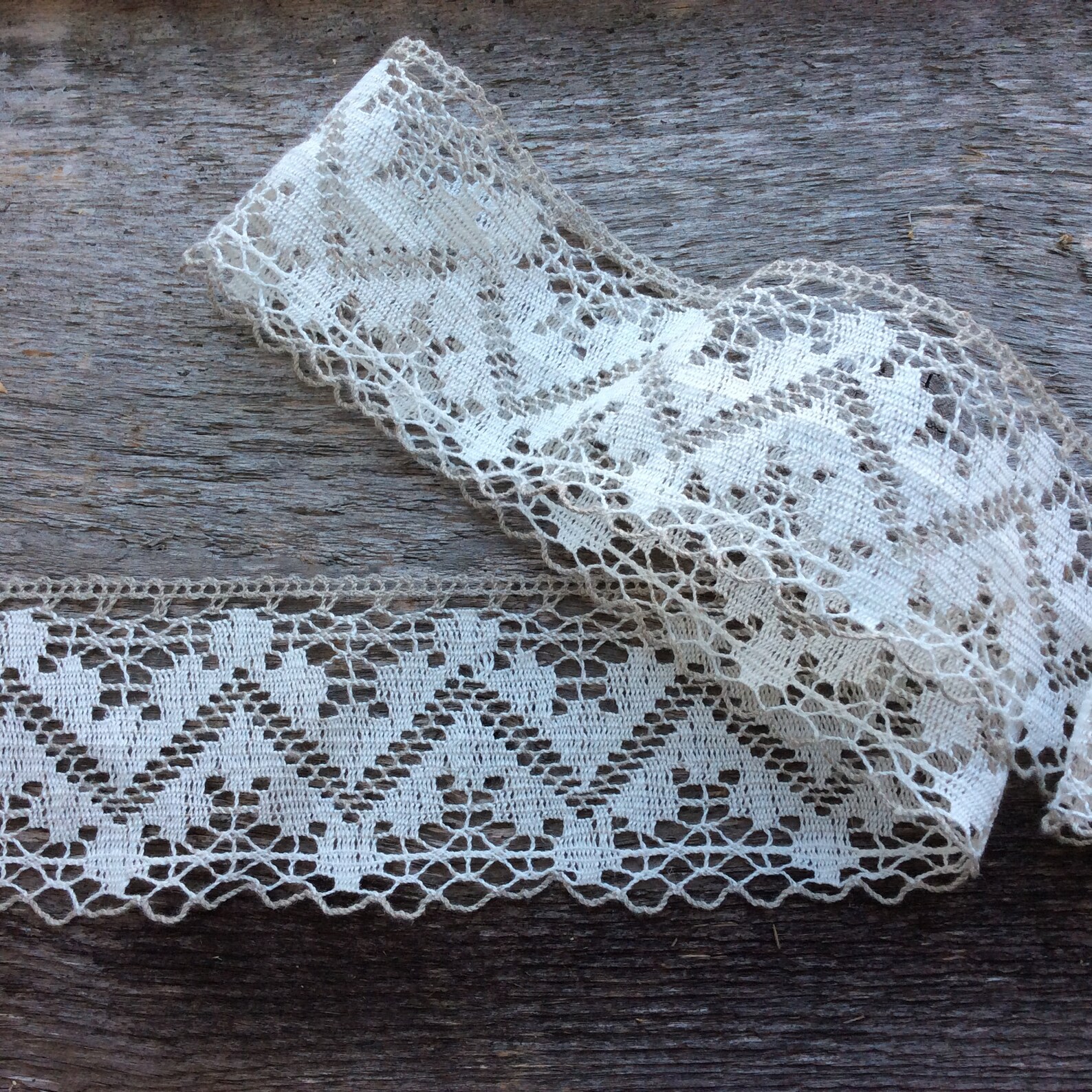 Linen Lace Trim by the Yard White Grey Natural Linen Lace for DIY ...