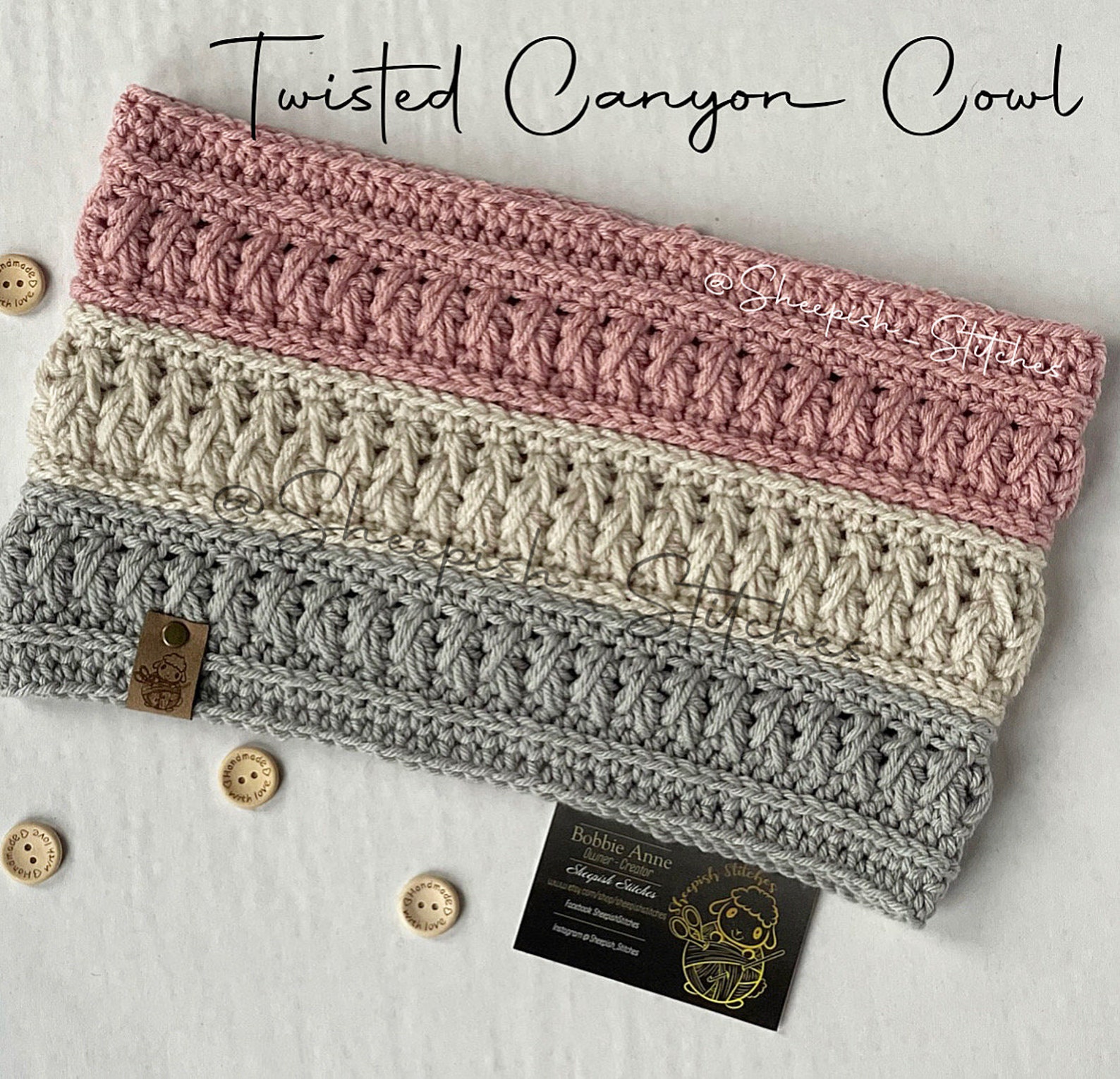 Twisted Canyon Cowl Crochet Pattern by Sheepish Stitches | Neck Warmer ...