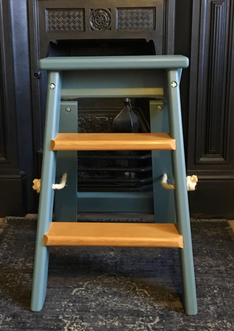 Hand Crafted Wooden Step Ladder. Display Stand. Plant Stand. Side Table ...