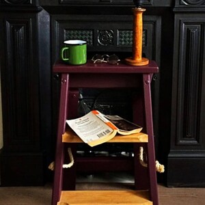 Hand Crafted Wooden Step Ladder. Display Stand. Plant Stand. Side Table ...