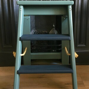 Hand Crafted Wooden Step Ladder. Display Stand. Plant Stand. Side Table ...