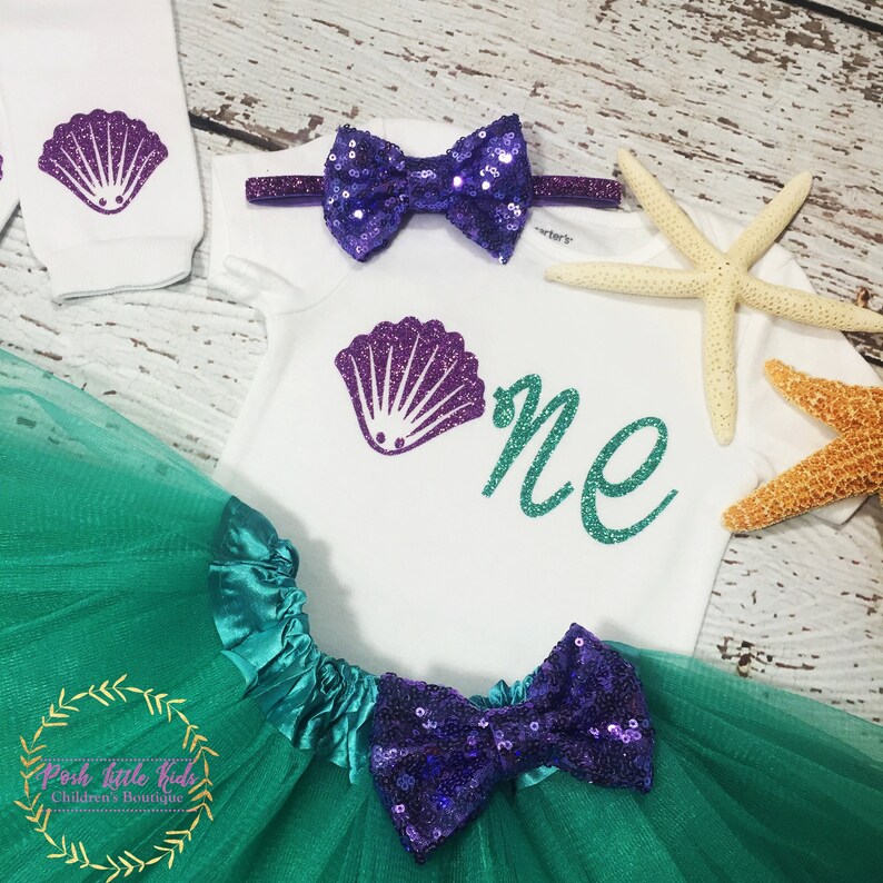 Mermaid Birthday girl outfit One bodysuit Mermaid Baby girl | Etsy