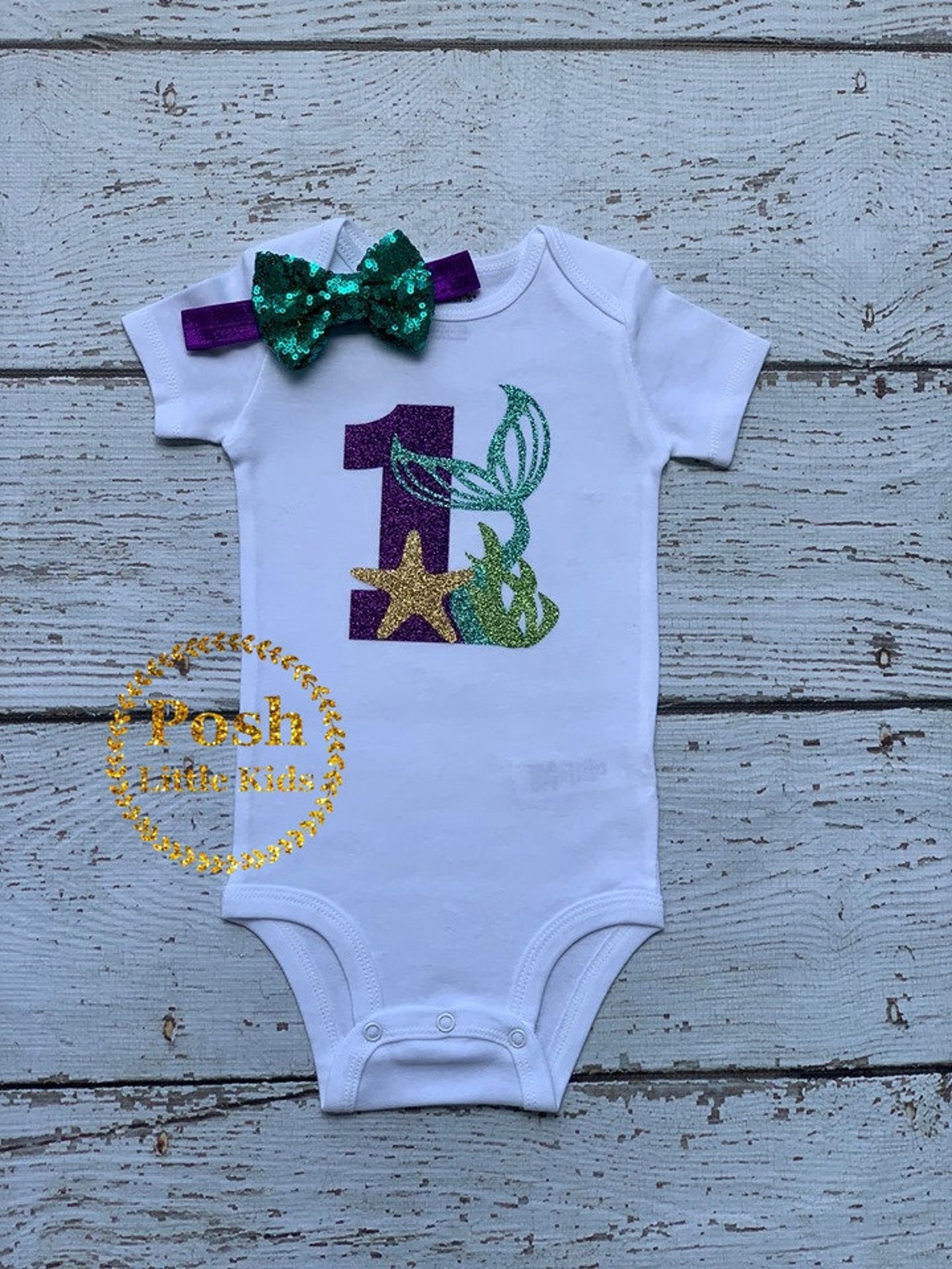 Mermaid Birthday girl outfit Mermaid bodysuit Mermaid Baby | Etsy