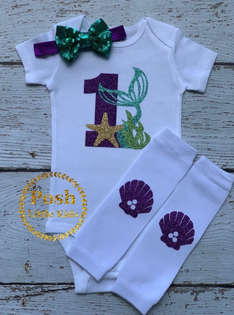 Mermaid Birthday girl outfit Mermaid bodysuit Mermaid Baby | Etsy