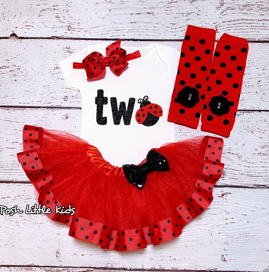Lady Bug Birthday Baby Girl Outfit-lady Bug Two Outfit - Etsy
