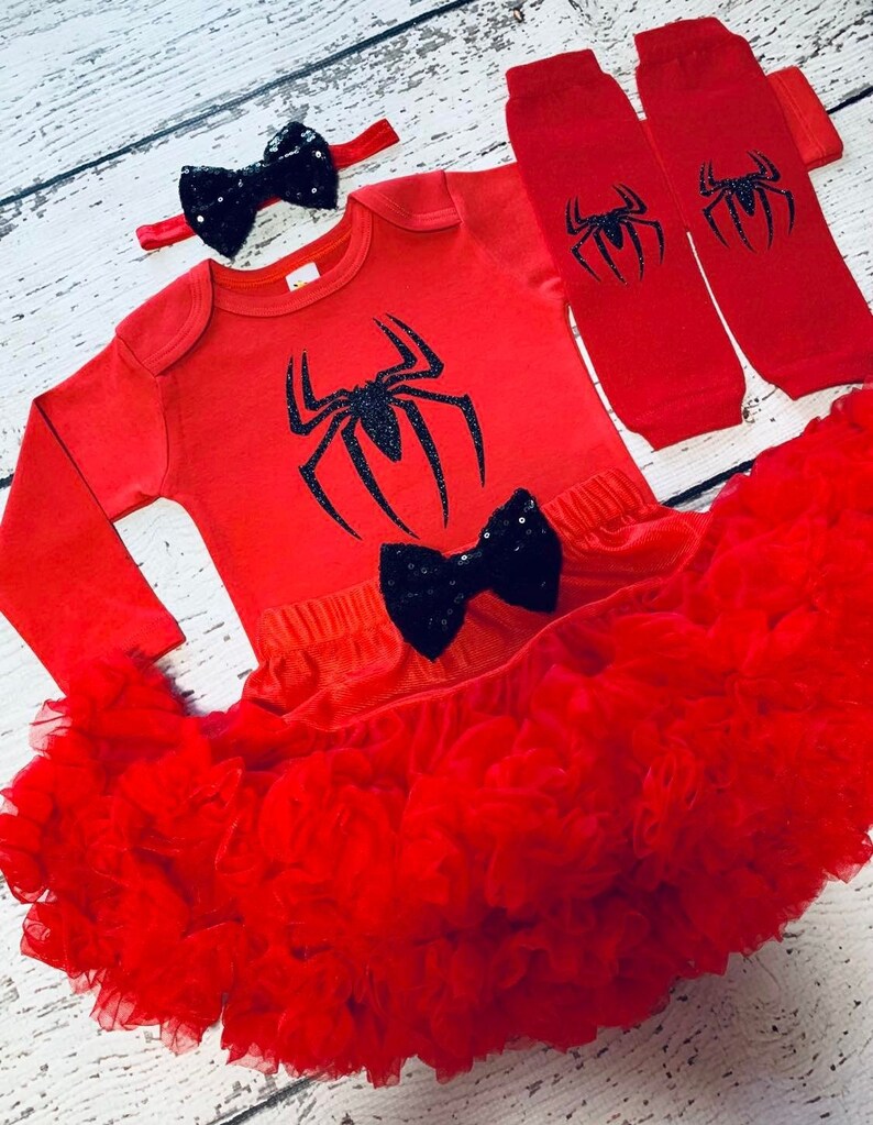 Spider Baby Girl Outfit Halloween Baby Girl Set Spider - Etsy