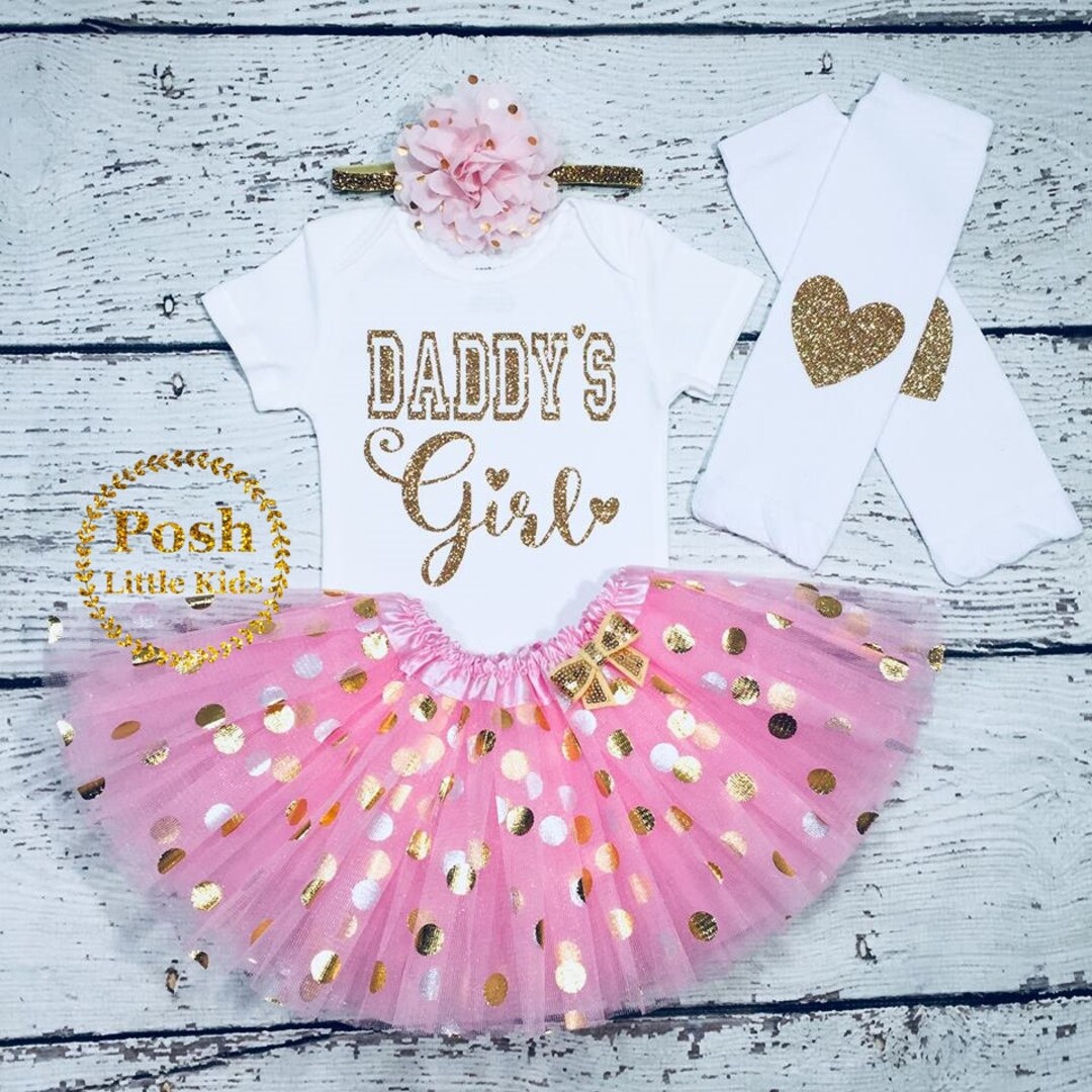 Pink&gold Daddy's Girl Birthday Outfit,daddy's Girl Bodysuit, Baby Girl ...