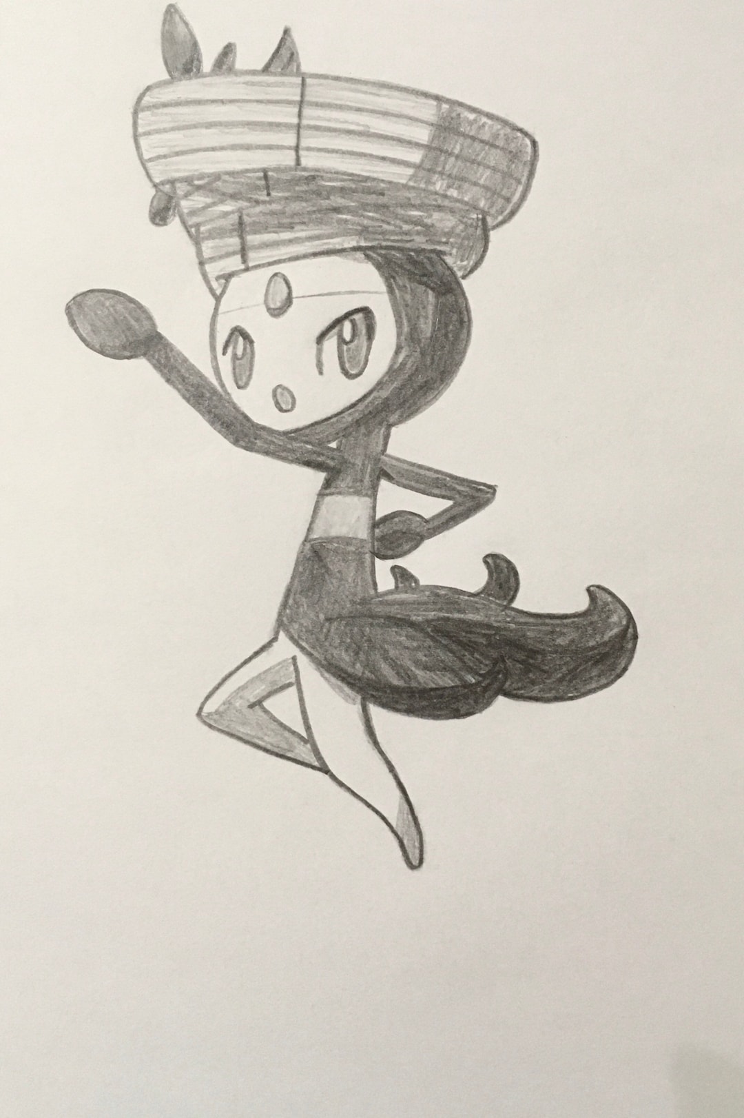 Meloetta pirouette Form Graphite Drawing - Etsy