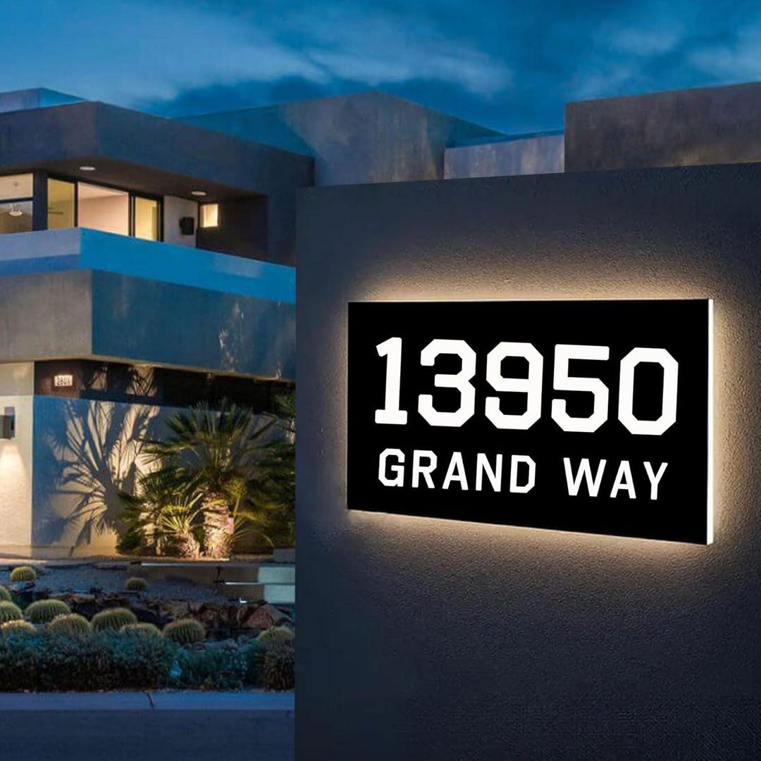 Customizable Backlit Modern LED House Sign,led Backlit Signs ...