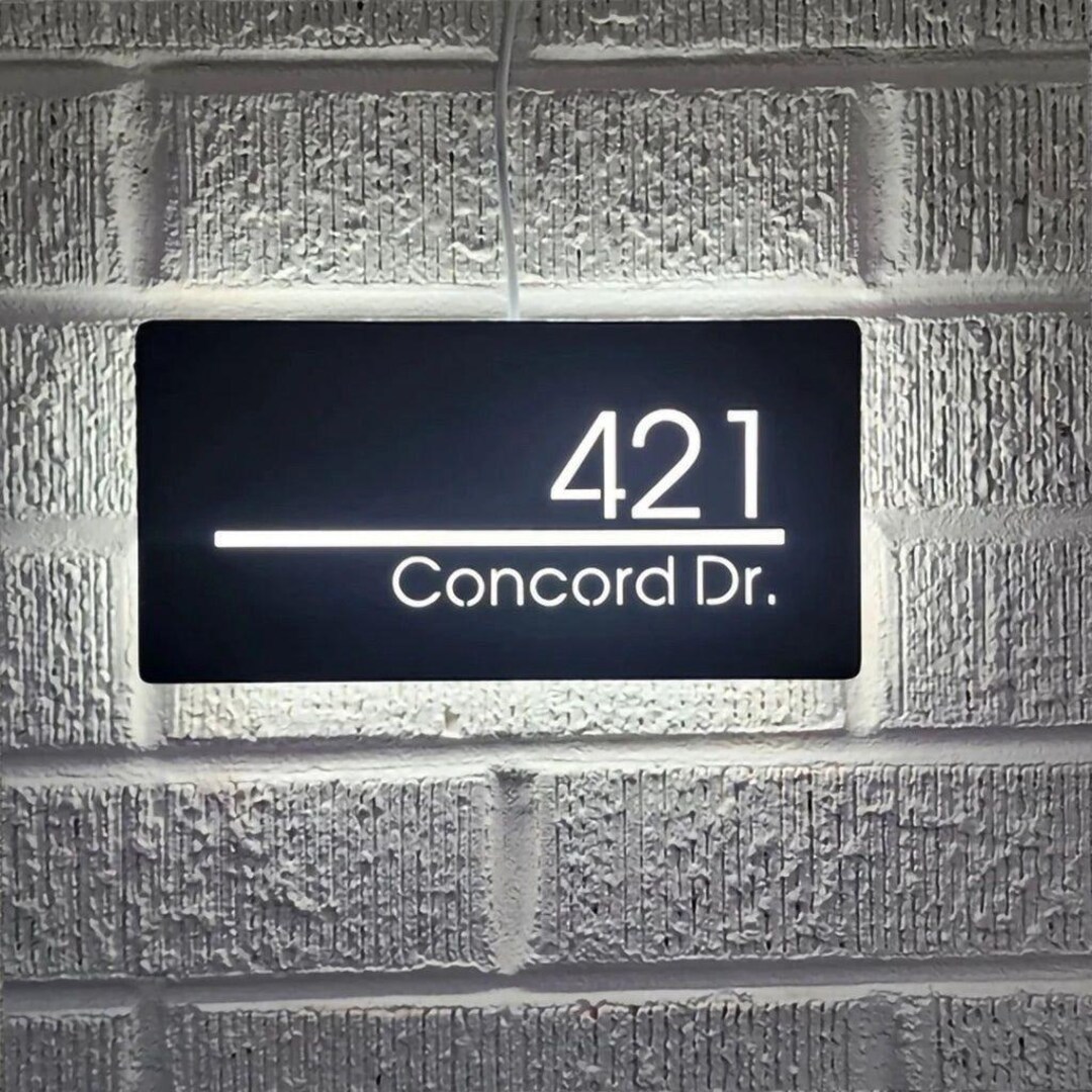 Led Wall Metal Address Light Box,led Backlit Signs,house Number Neon ...