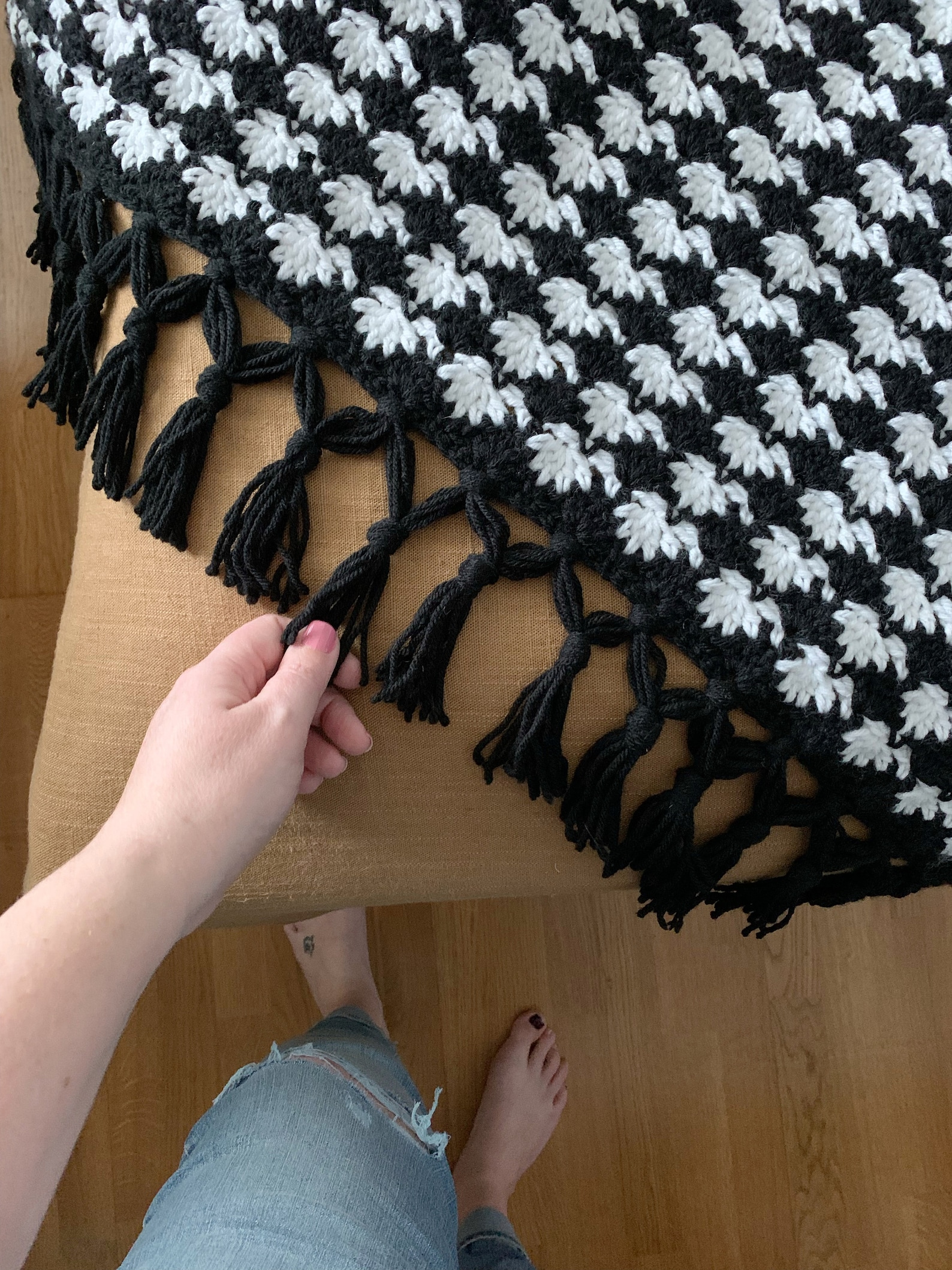 Tobyn Throw Crochet Pattern: Modern Black and White Blanket (PDF ...