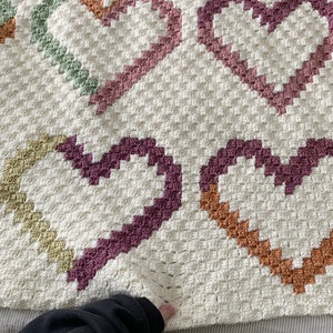 Colorful Hearts Throw Blanket, the Carwyn Throw, Corner to Corner ...