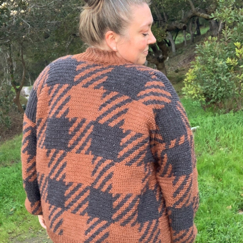 Plaid Oversized Cardigan - Etsy