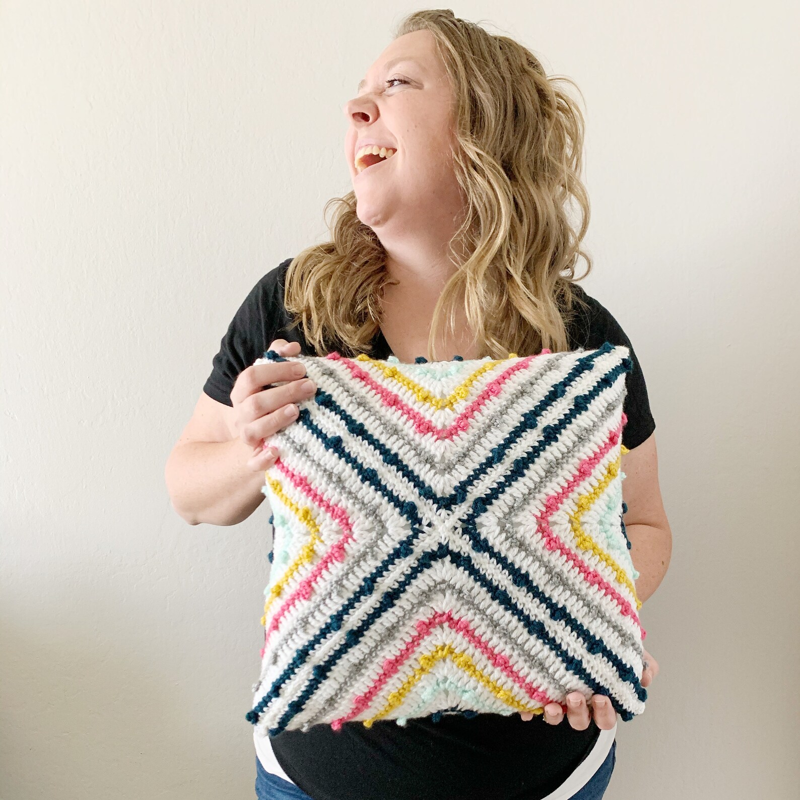 Timsy Pillow Crochet Pattern, Colorful Boho Throw (PDF Pattern) - Etsy