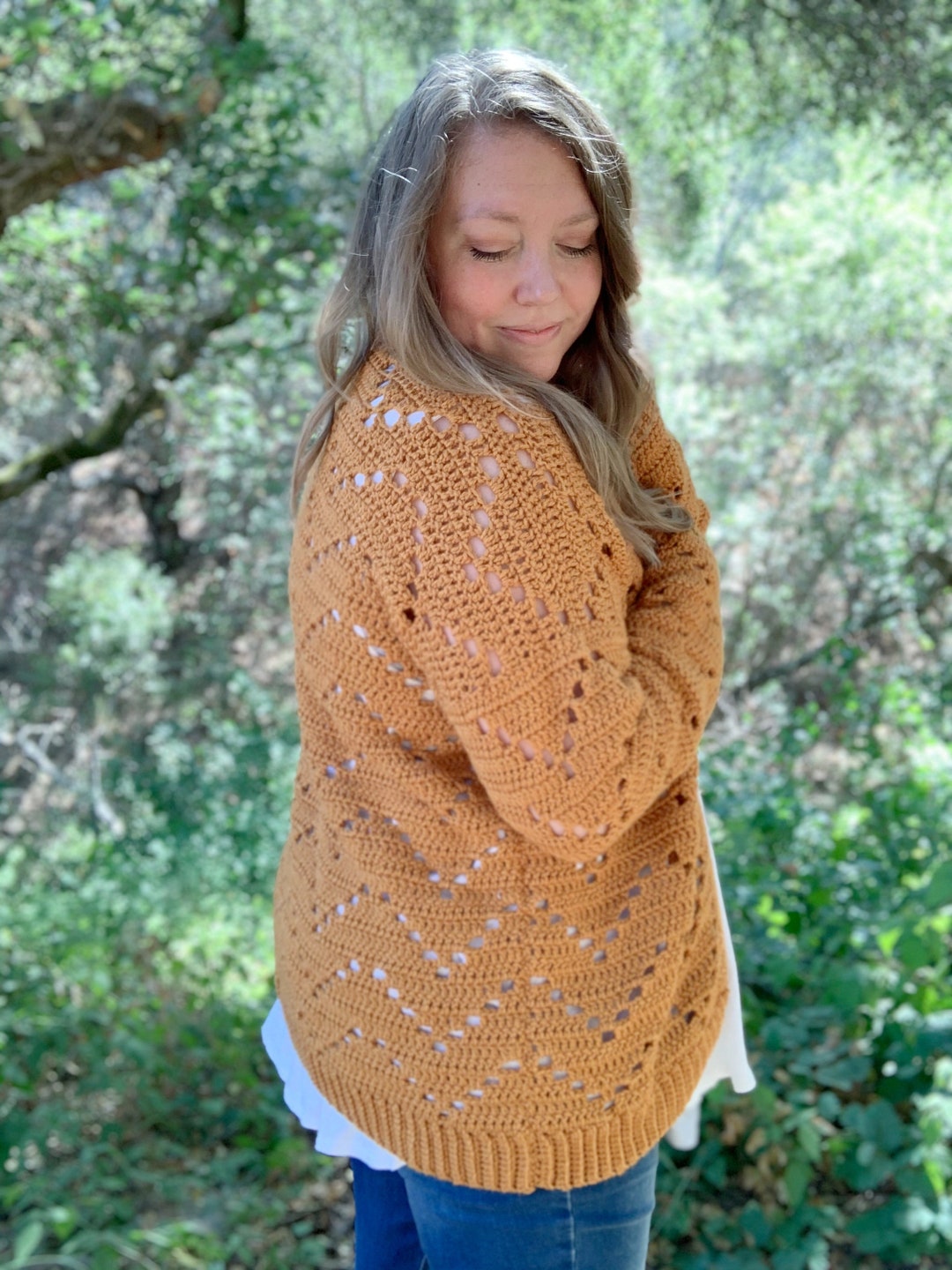 Chevron Lace Crochet Cardigan Pattern, Inclusive Sizing (PDF Pattern ...