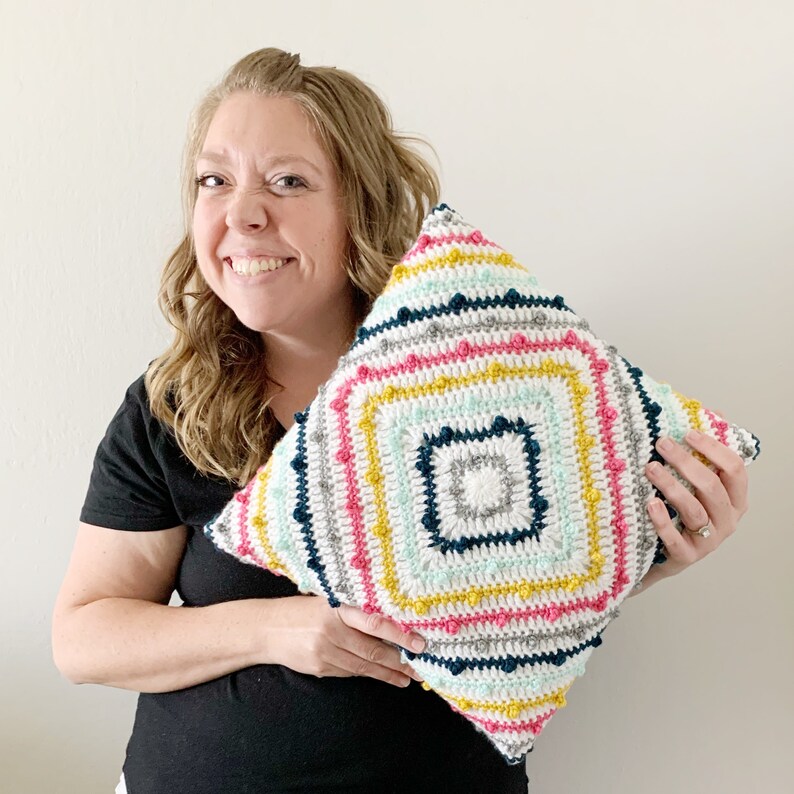Timsy Pillow Crochet Pattern, Colorful Boho Throw (PDF Pattern) - Etsy ...