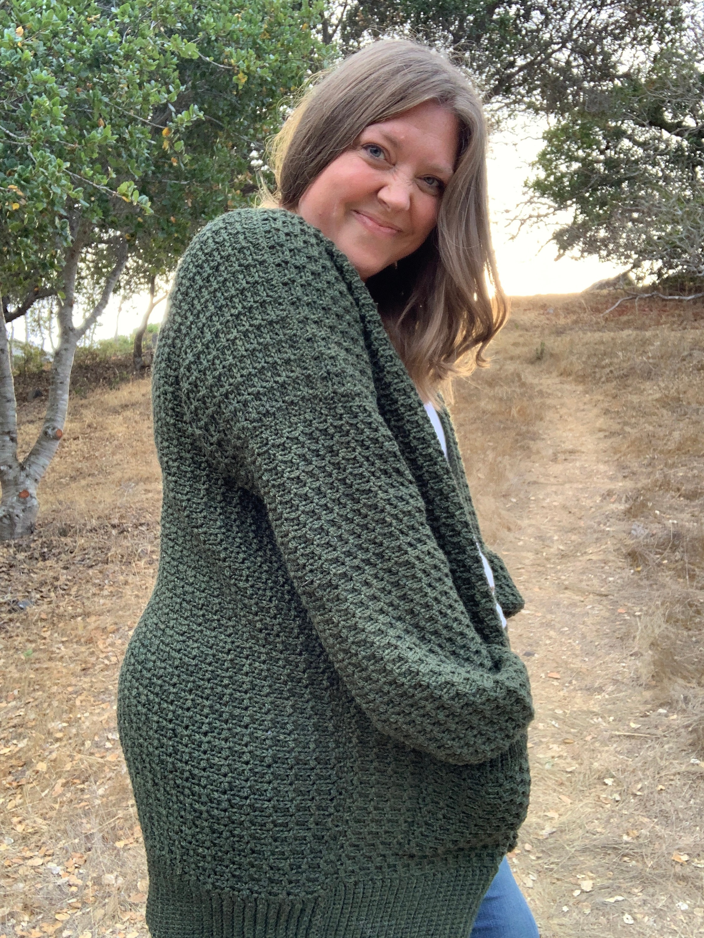 Textured Crochet Cardigan Pattern, Oversized Pockets (PDF Pattern) - Etsy