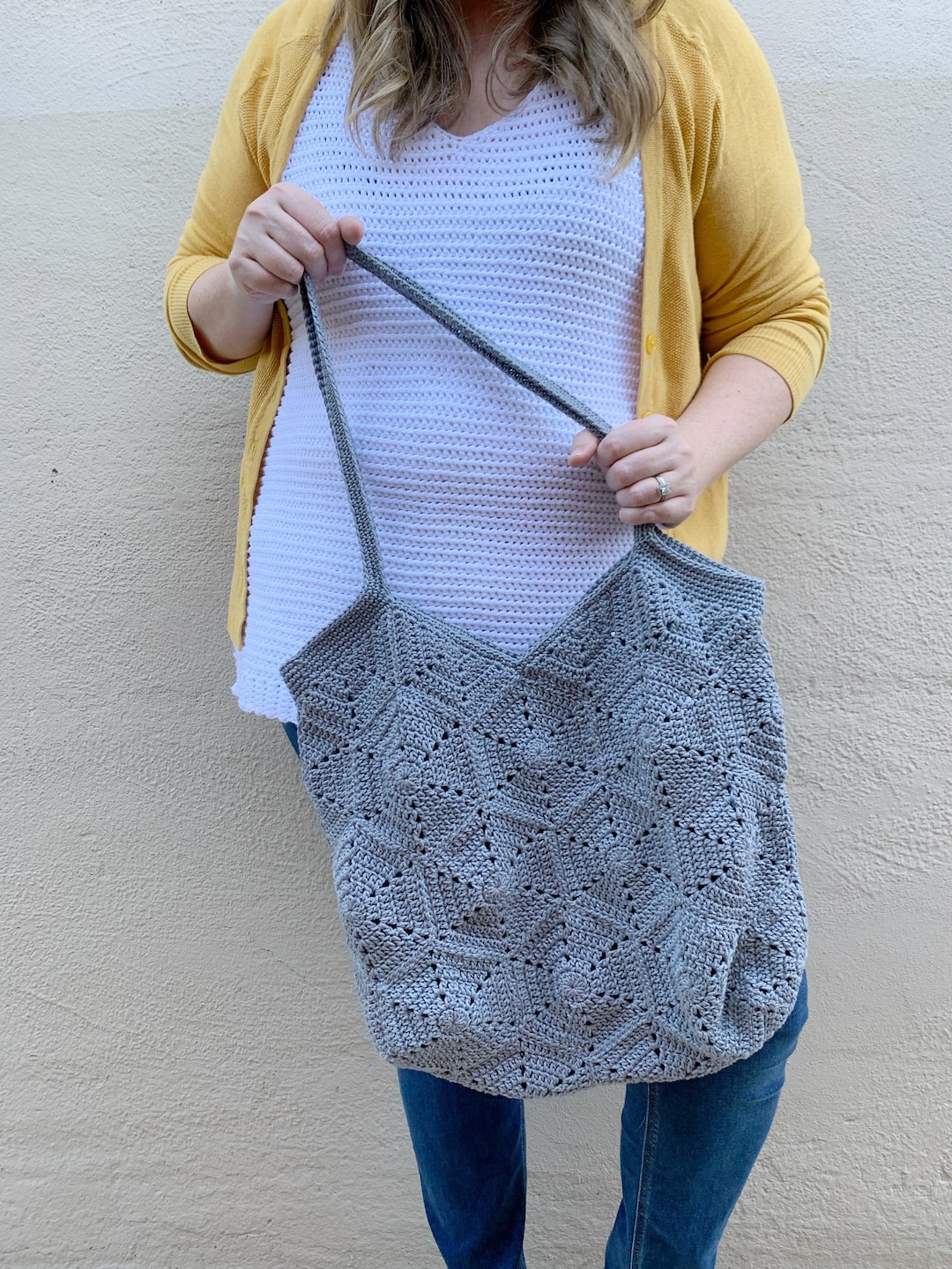Hexagon Crochet Tote Bag, the Mirna Tote (PDF Pattern Only ) - Etsy