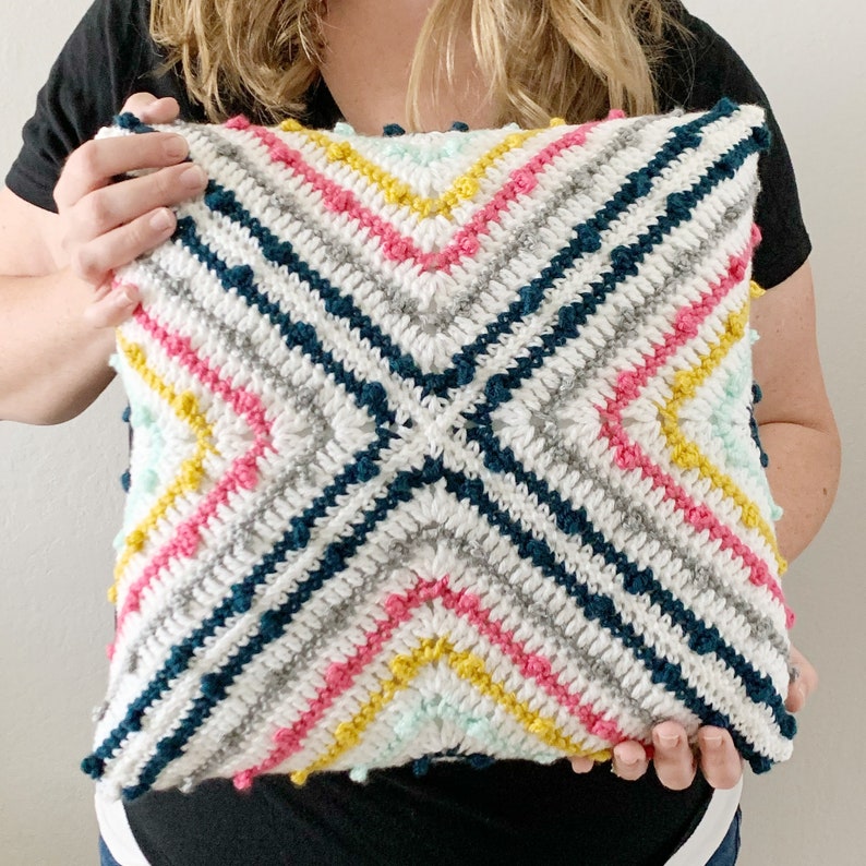 Timsy Pillow Crochet Pattern, Colorful Boho Throw (PDF Pattern) - Etsy