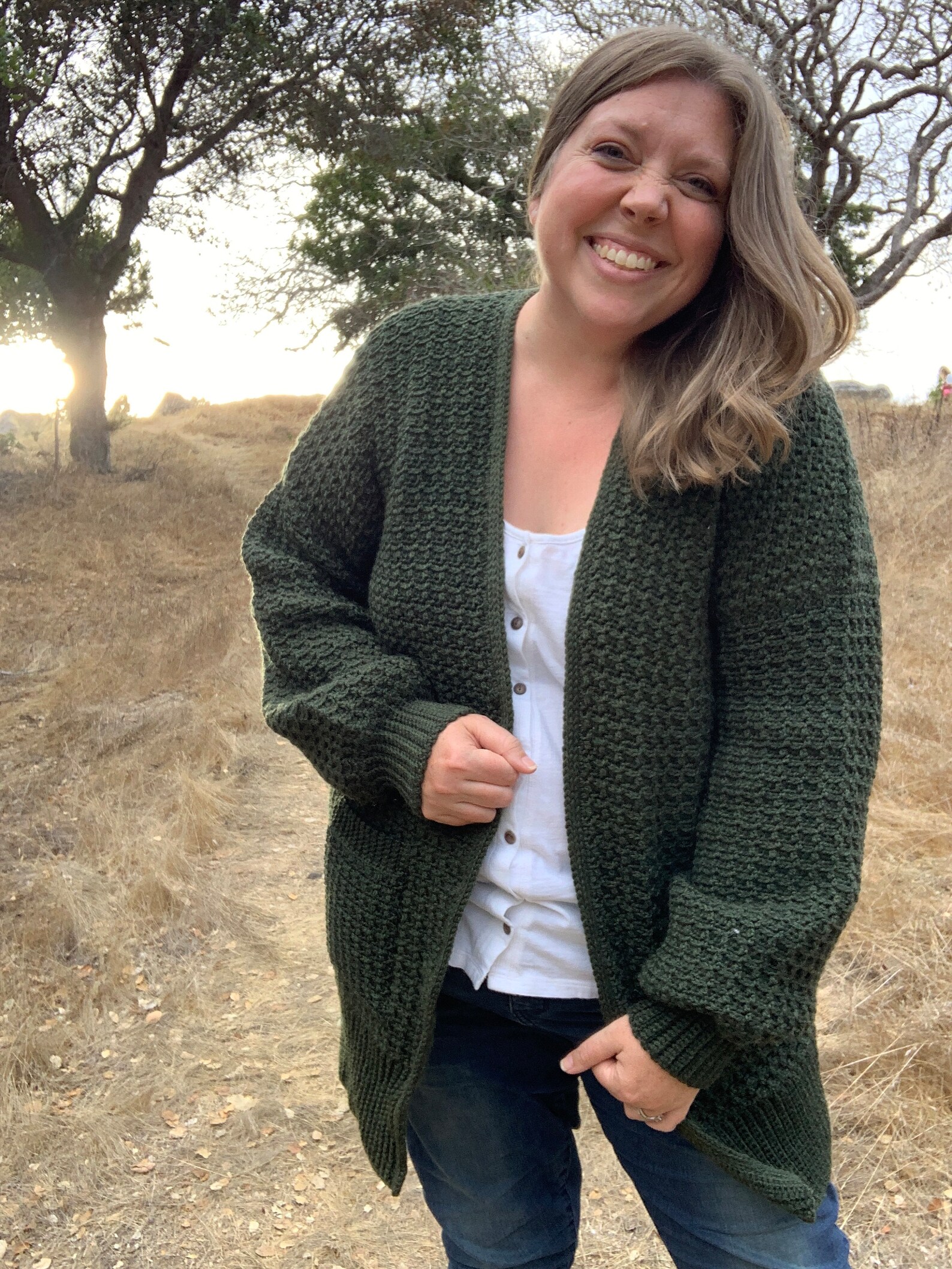 Textured Crochet Cardigan Pattern, Oversized Pockets (PDF Pattern) - Etsy