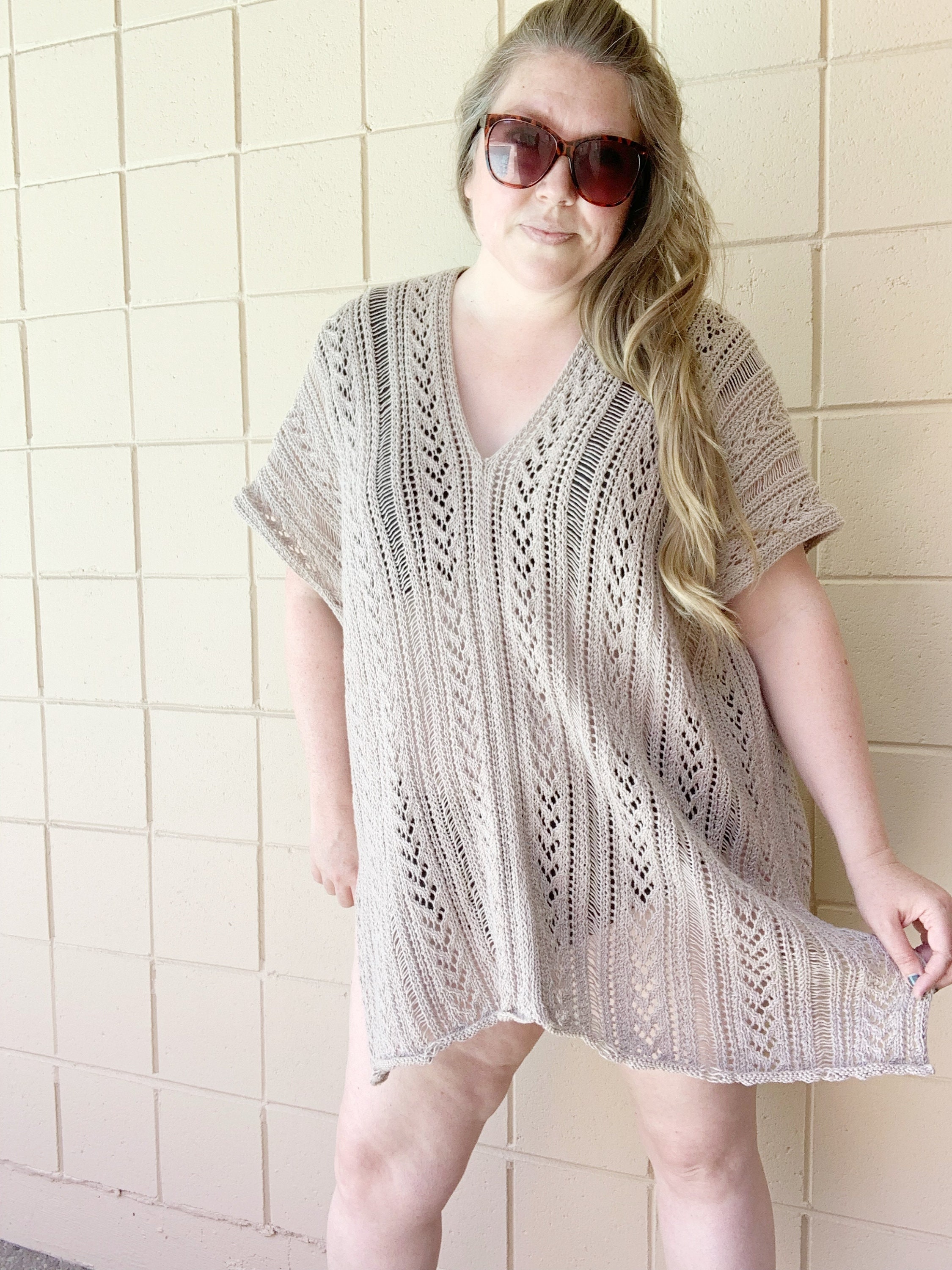 Lace Swimsuit Cover up Knitting Pattern: the Cali Cover-up (PDF Pattern ...