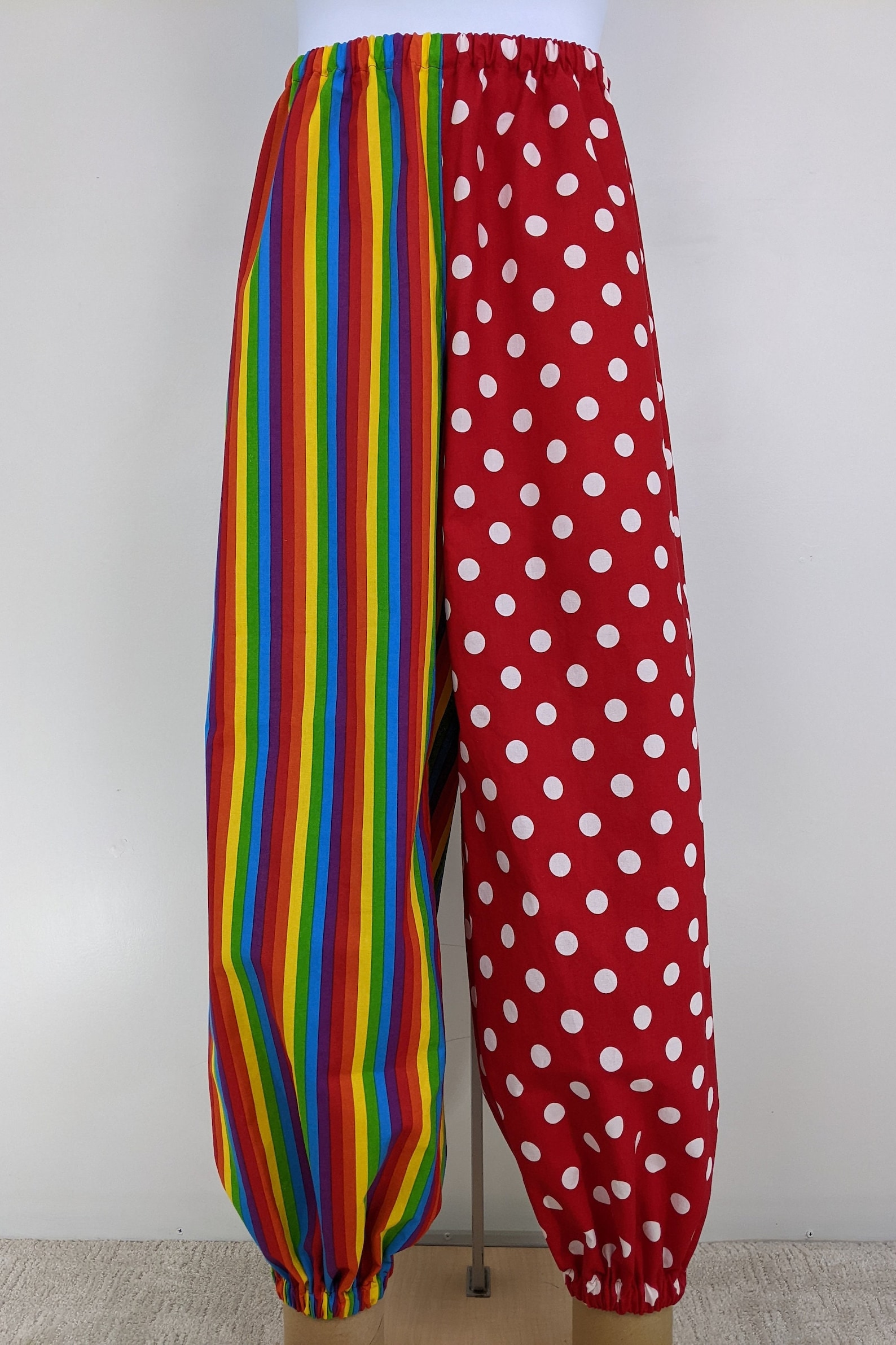 Rainbow Stripe & Polka Dot Clown Pants - Adult Costume - Etsy
