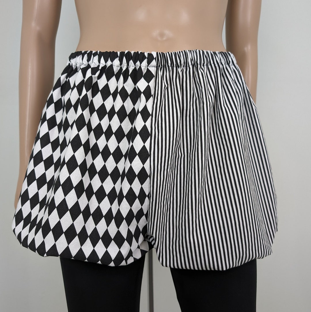 Mens Jester Costume Shorts: Black & White Cotton Breeches - Etsy
