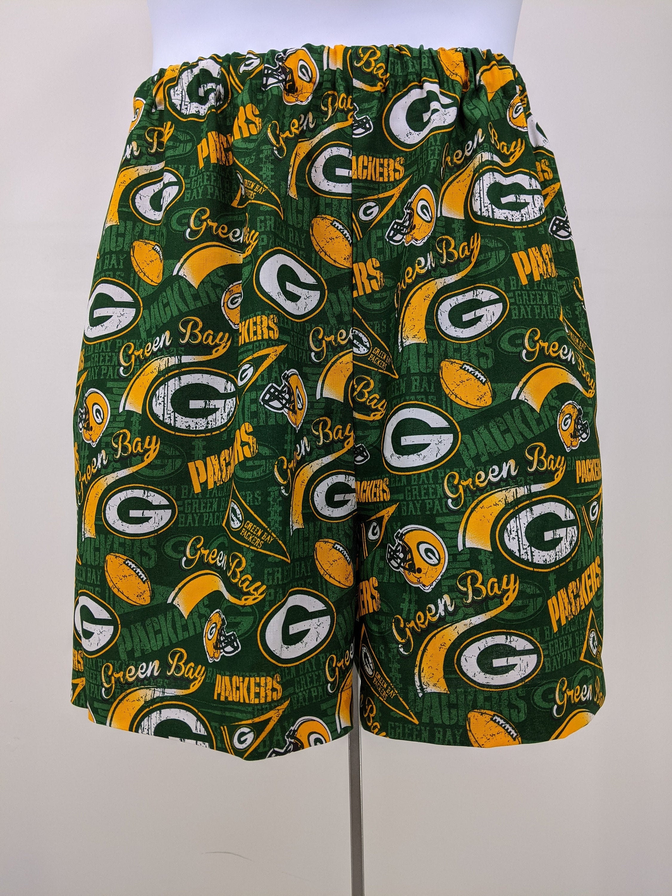 Packer print boxers men's Green Bay print cotton sleep | Etsy
