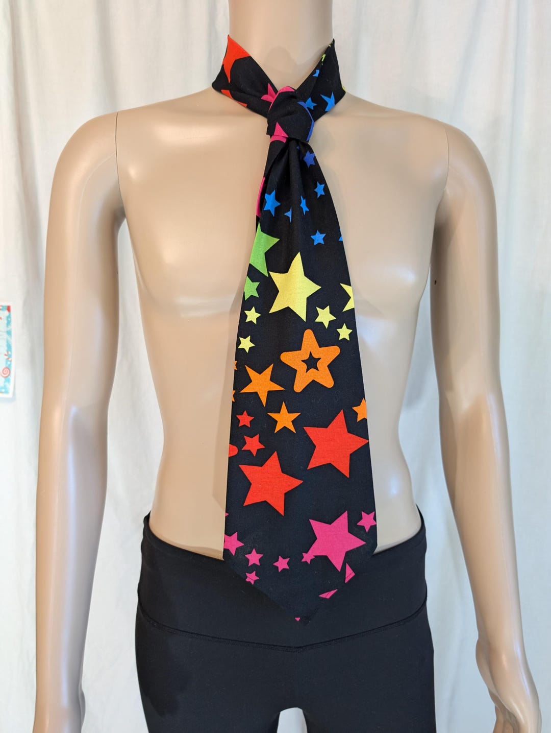 Extra Large Over Size Star Print Neck Tie, Gender Neutral Costume ...