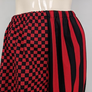 Clown Costume Pants: Red & Black Checkered Striped Jumpsuit - Etsy
