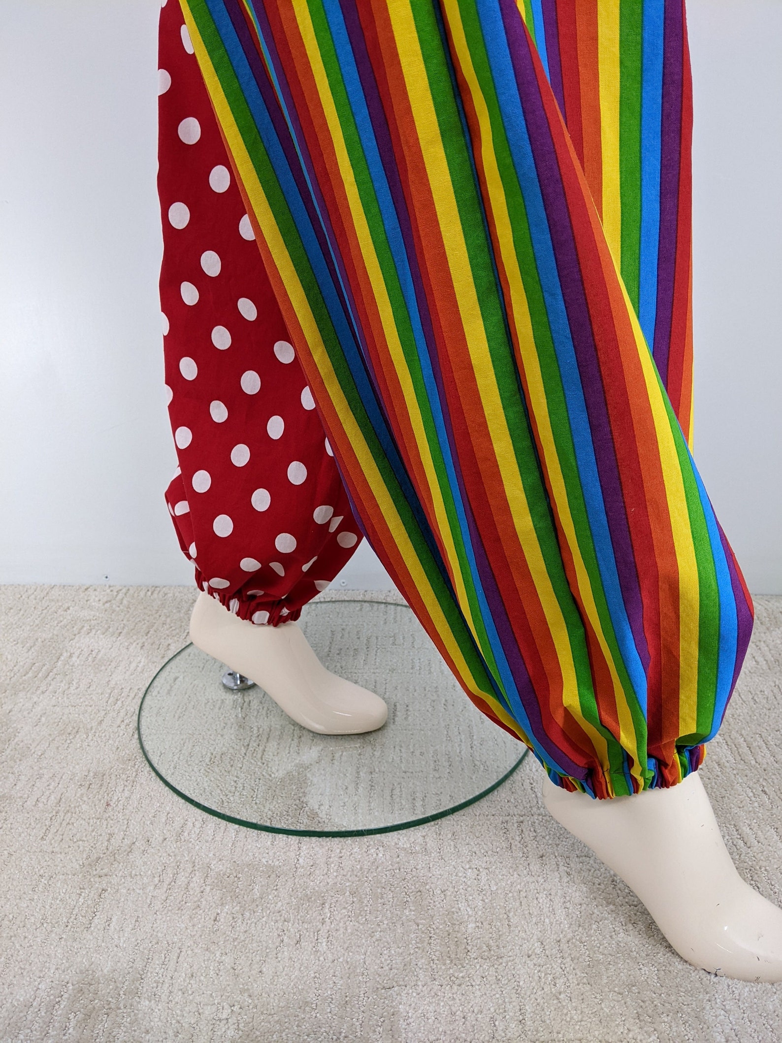 Rainbow Stripe & Polka Dot Clown Pants - Adult Costume - Etsy
