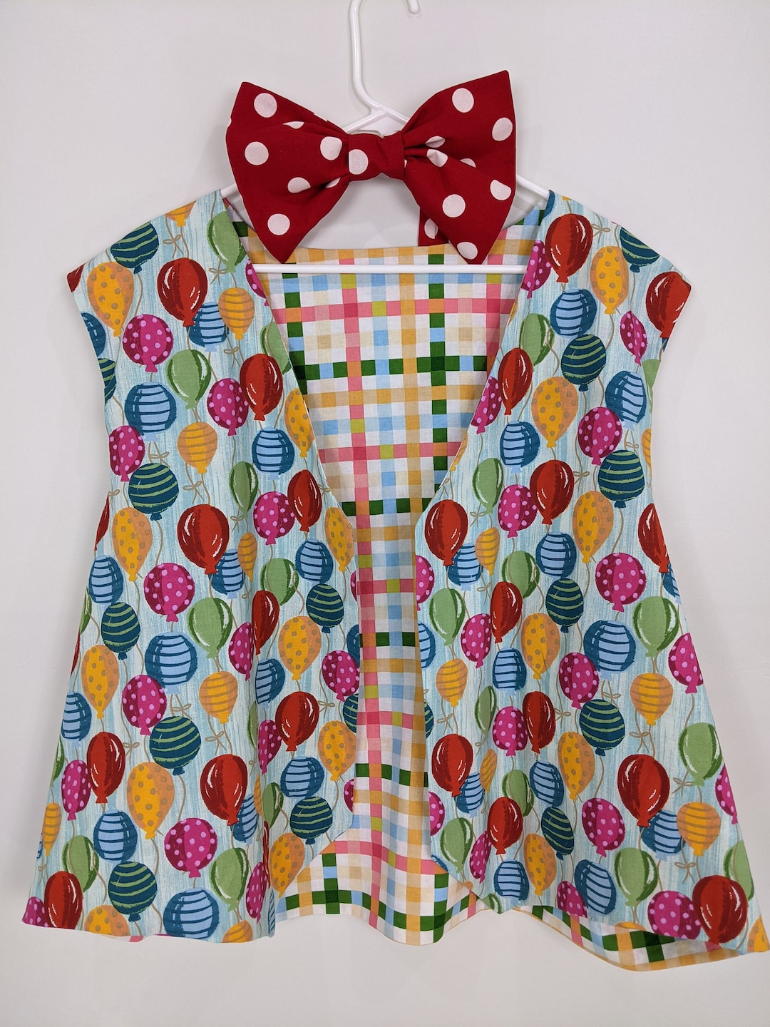 Reversible Clown Costume Vest With Polka Dot Bow Tie: Handmade Adult ...