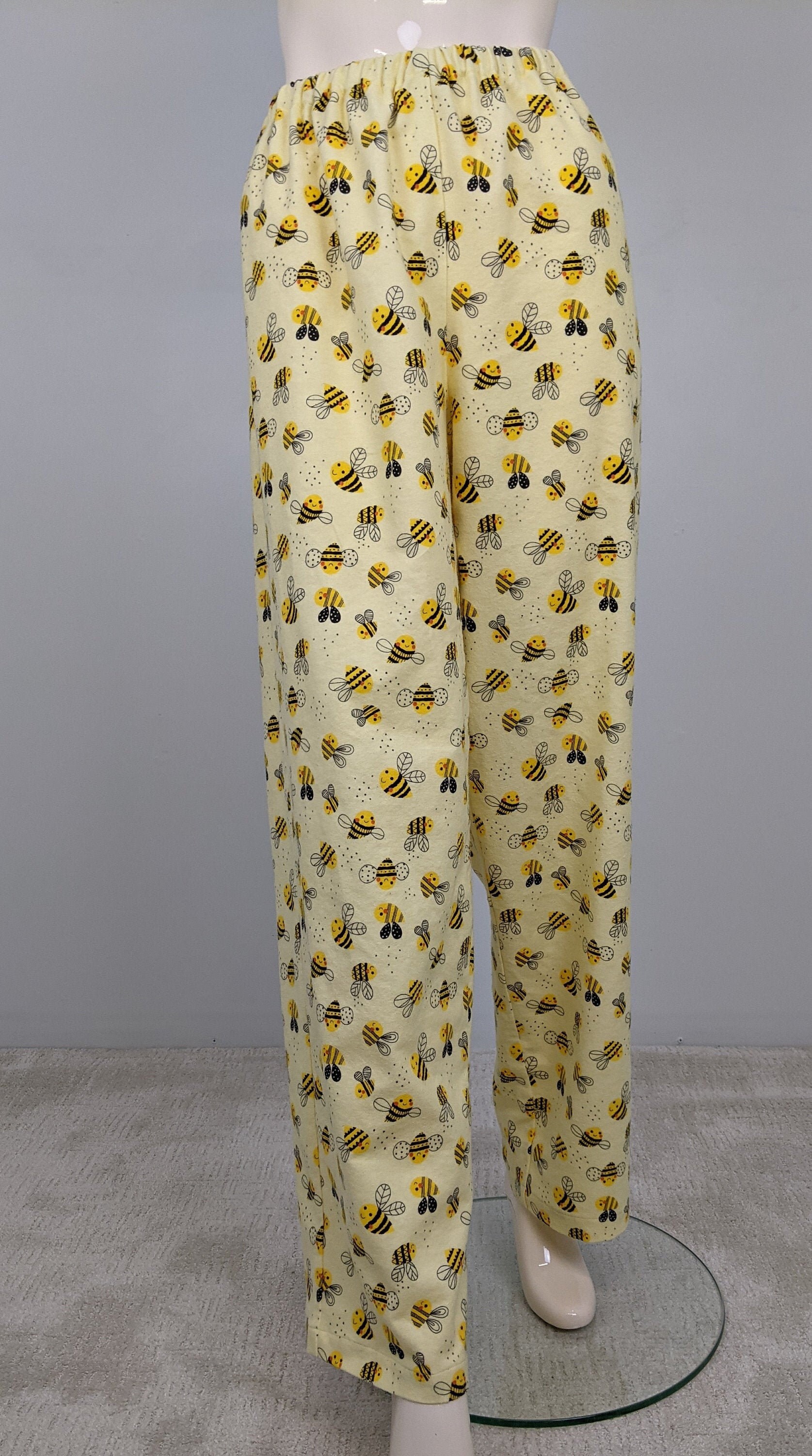 Bumble Bee Print Pajama Pants Women Elastic Waist Flannel | Etsy