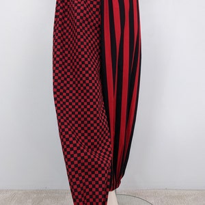 Clown Costume Pants: Red & Black Checkered Striped Jumpsuit - Etsy