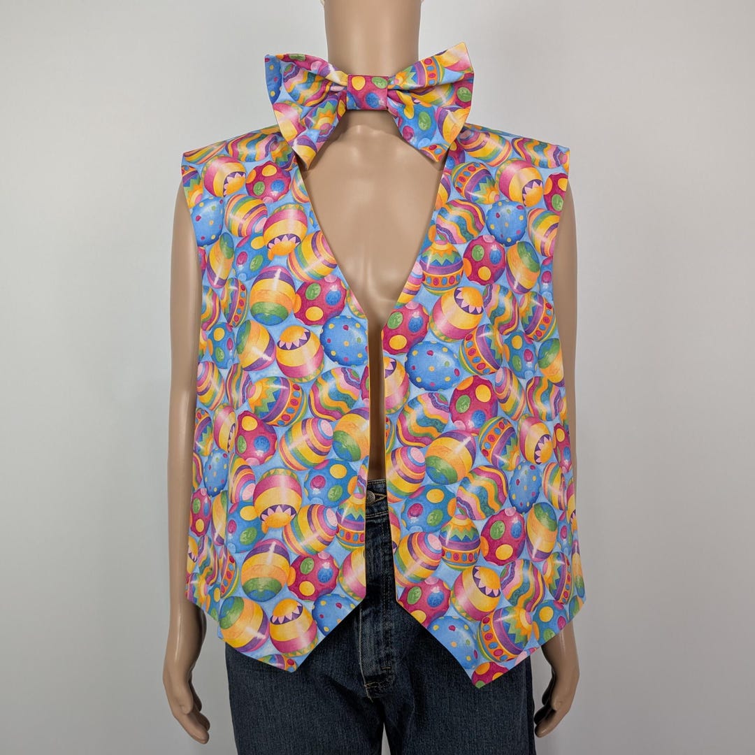 Easter Bunny Mascot Vest: XL Holiday Costume With Bow Tie - Etsy
