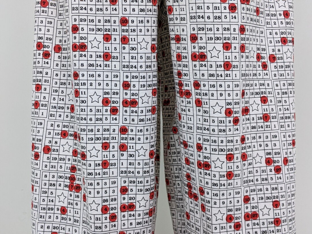 Bingo Print Women Flannel Pajama Pants, Loose Fit Comfy Lounge Wear ...