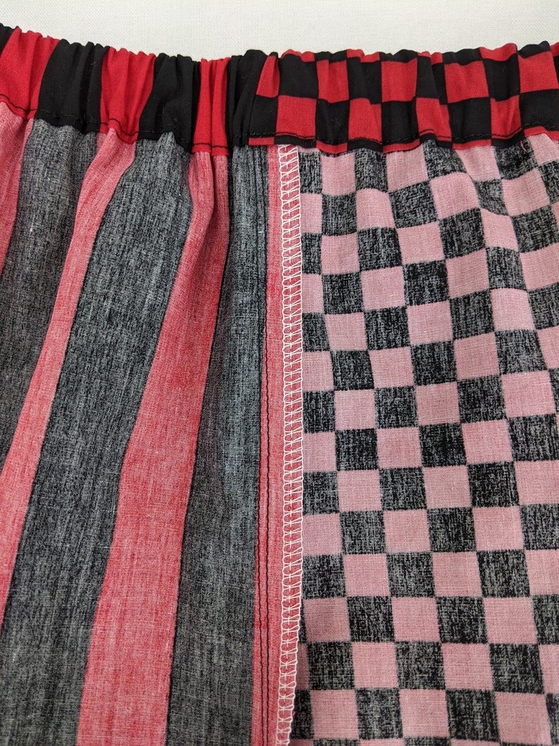 Clown Costume Pants: Red & Black Checkered Striped Jumpsuit - Etsy