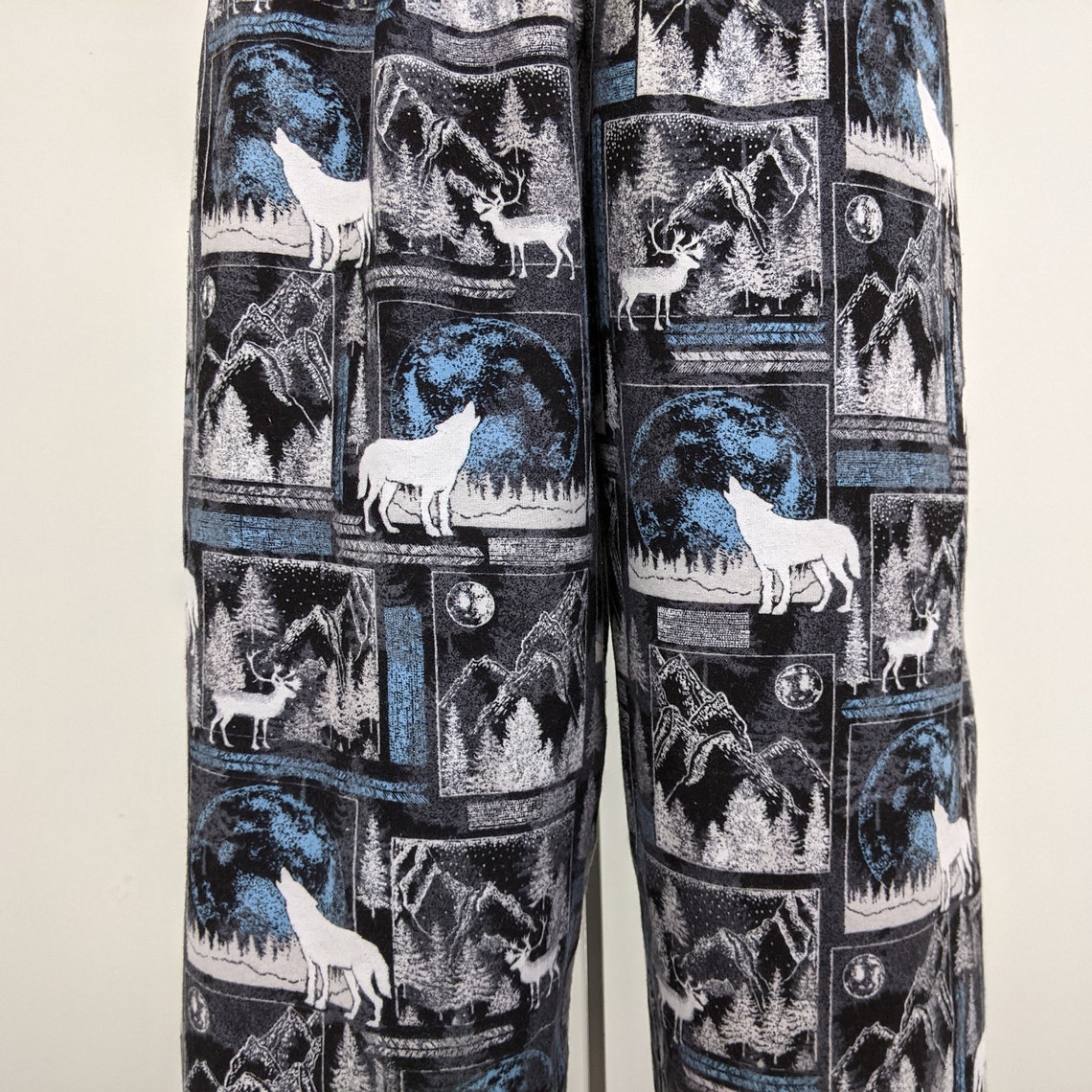 Wolf Print Pajama Pants Women Flannel Pajama Bottoms Elastic - Etsy