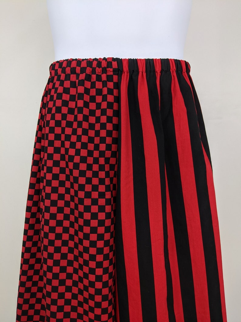 Clown Costume Pants: Red & Black Checkered Striped Jumpsuit - Etsy