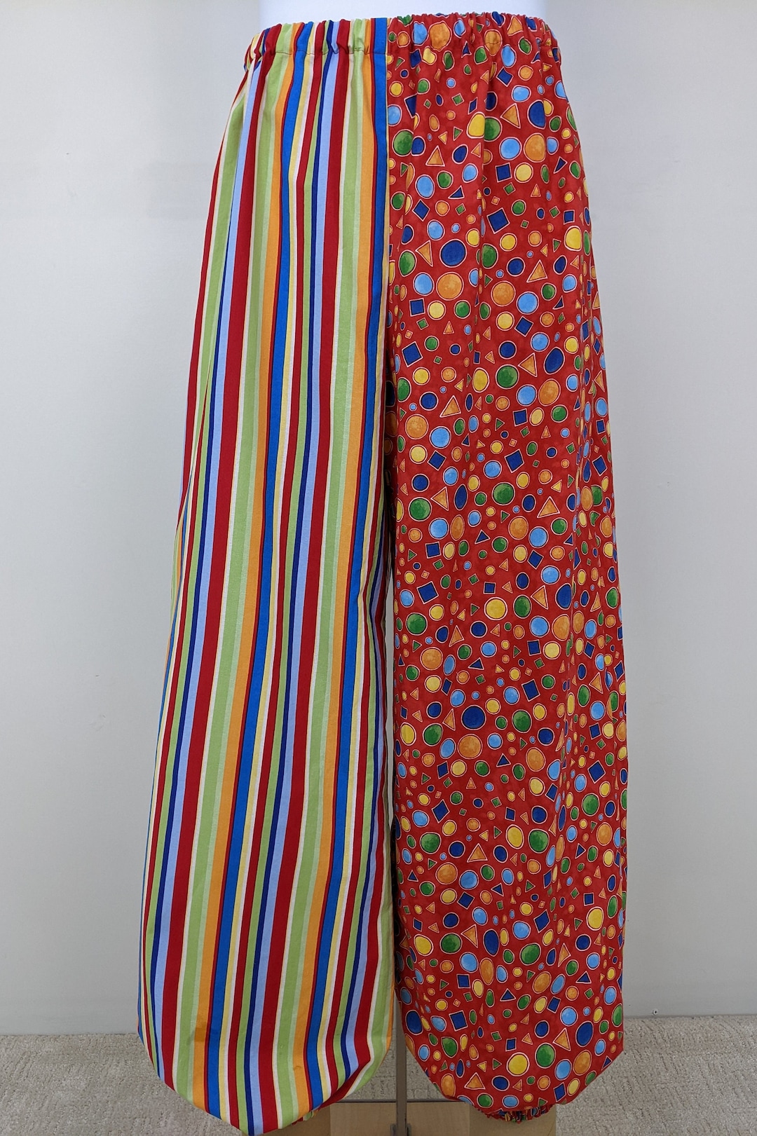 Adult Costume Clown Pants, Men / Women Over Sized Stripes and Multi ...