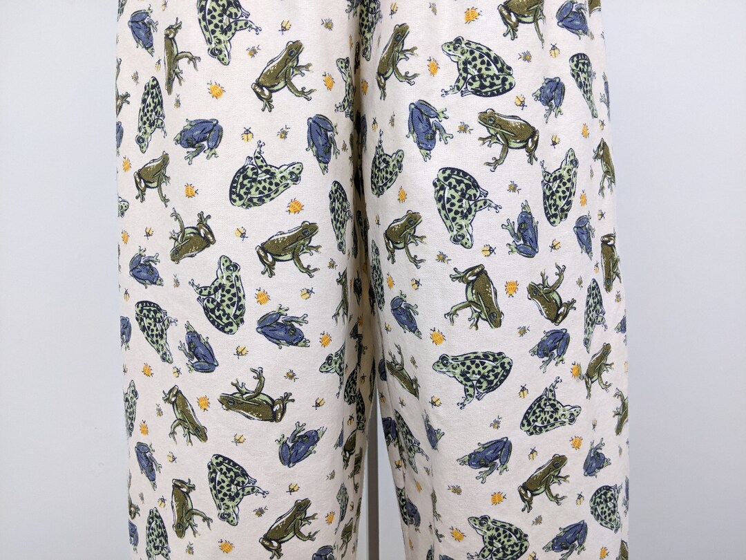 Frog Print Flannel Pajama Pants: Women's High Waist Loungewear - Etsy