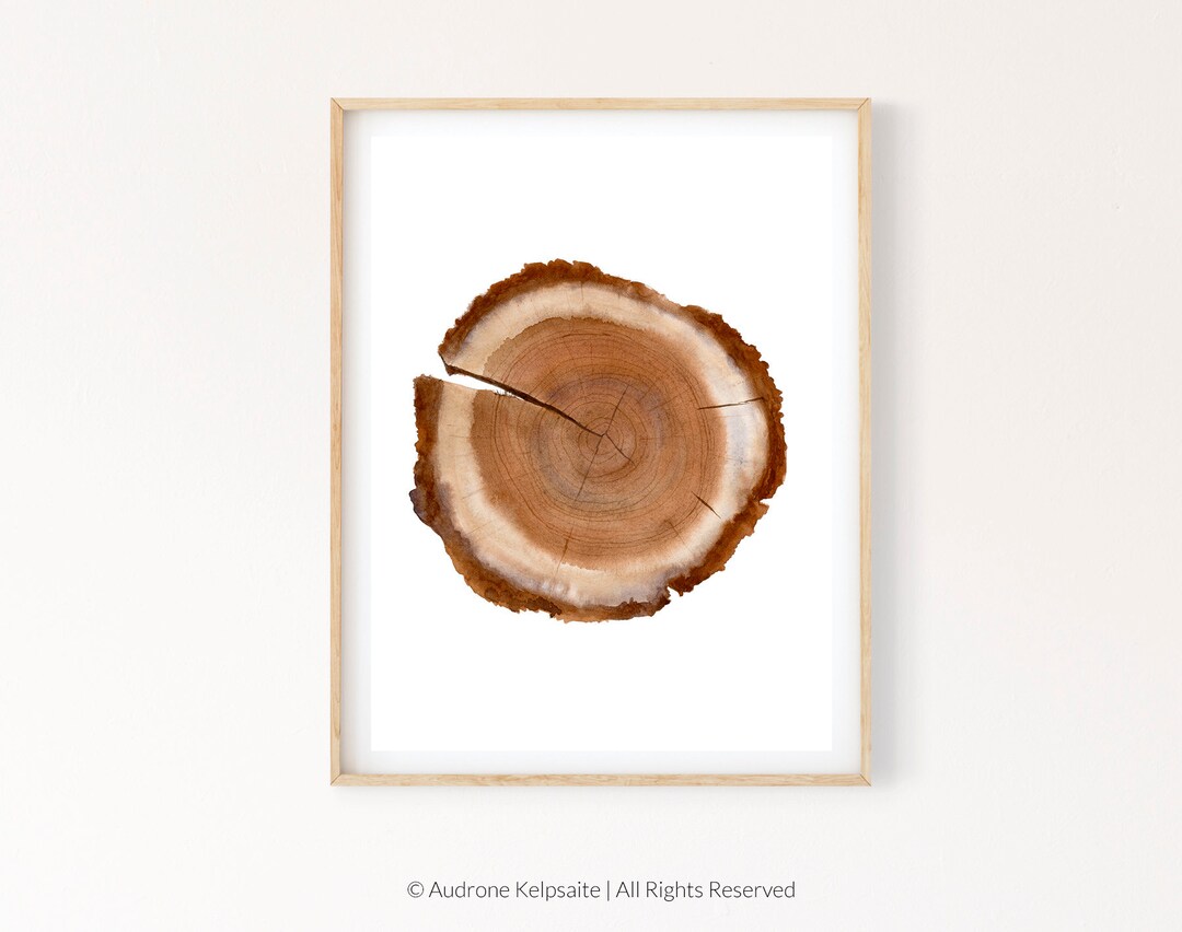 Tree Ring Printable Wall Art, Tree Stump Instant Digital Print Download ...