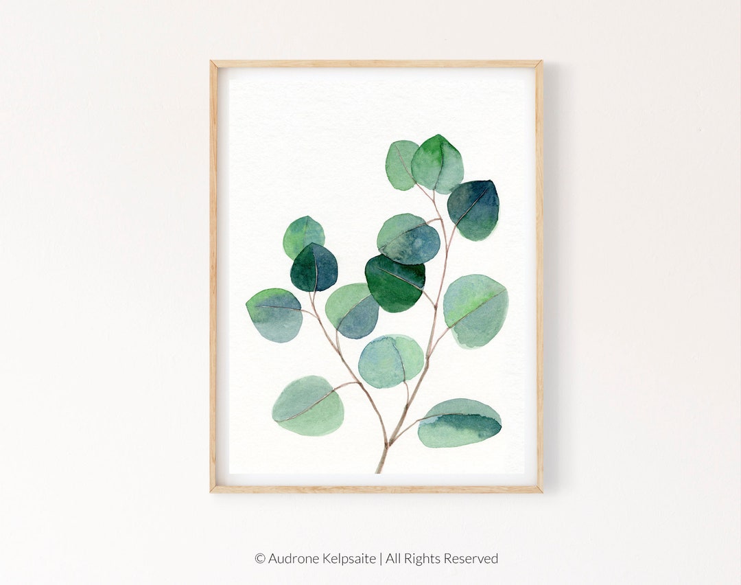 Eucalyptus Printable Wall Art, Sage Green Leaves Instant Digital ...