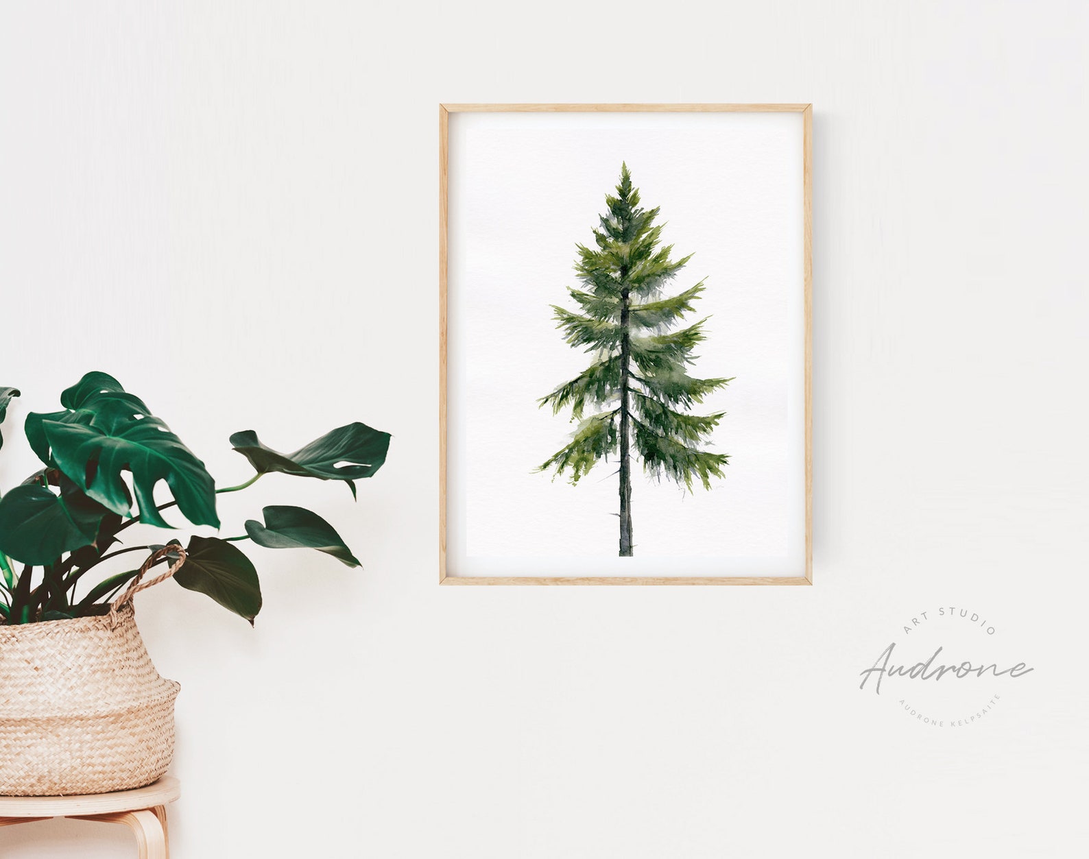 Evergreen Tree Printable Wall Art Pine Tree Watercolor - Etsy Canada
